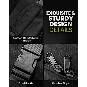 OutdoorMaster Padded Golf Club Travel Bag with Wheels, 900D Heavy Duty Oxford Waterproof -Alligators - Black