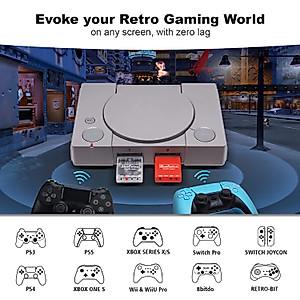 BITFUNX RetroScaler PS2/PS1 Wireless Controller Adapter - Supports PS2/PS1 Game Console, Compatible with PS3/PS4/PS5, Xbox One S, Series X/S, Switch Pro Bluetooth Controllers