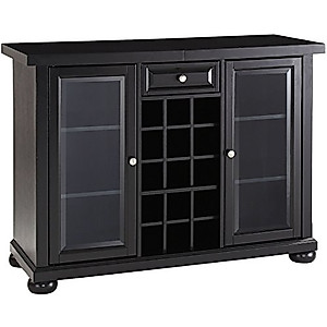 Crosley Furniture Alexandria Sliding Top Bar Cabinet - Black
