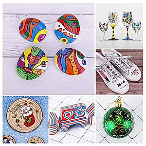 ZEYAR Acrylic Paint Pens, Extra Fine Point, AP Certified, 12 Colors, Water Based, Permanent & Waterproof Ink, Works on Rock, Wood, Glass, Metal, Ceramic and Non porous Surfaces (12 Colors)