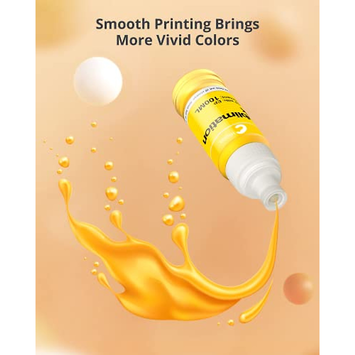 Hiipoo 580ML Sublimation Ink for EcoTank Supertank Inkjet Printer ET-2400 ET-2720 ET-2760 ET-2800 ET-2803 ET-2850 ET-3760 ET-4800 ET-15000 Heat Press Transfer on T-Shirt (Autofill/ICC-Free/Anti-UV)