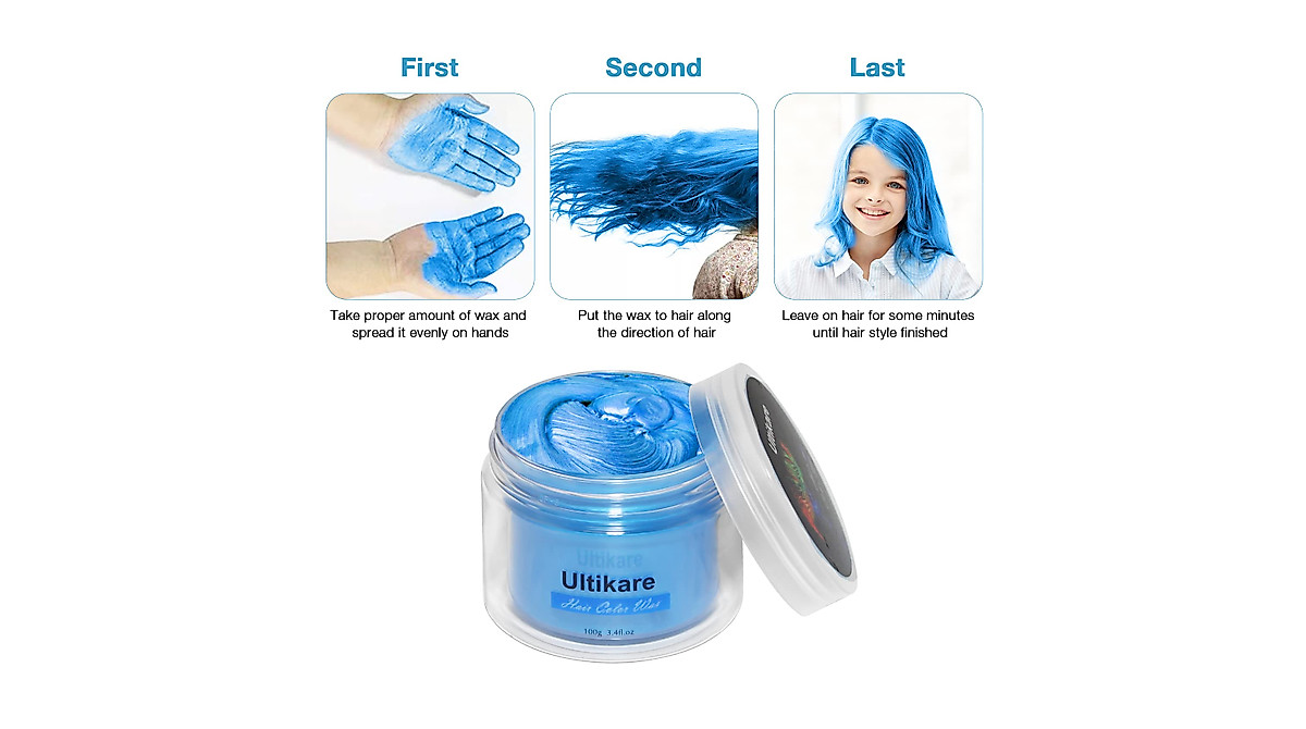 Temporary Blue Hair Color for Kids | Ultikare Water-Soluble Gel