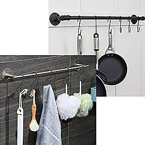 S-Shaped Hooks 20 Pack 3.2 Inches Black Heavy Metal S-Shaped Hooks Suitable for Kitchen Bathroom Office Garden or Outdoor Activities