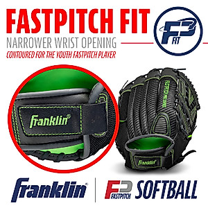 Franklin Sports Softball Glove - Windmill Fastpitch + Slowpitch Softball Glove - Green Softball Mitt - Right Hand Throw Adult + Youth - 13", Lime