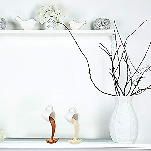 Jetec 2 Pieces Floating Coffee Cups Coffee Bar Accessories Magic Pouring Spilling Splash Coffee Mugs Sculpture Funny Art Decoration for Home Office Kitchen, Present for Coffee Lover (Cream, Brown)