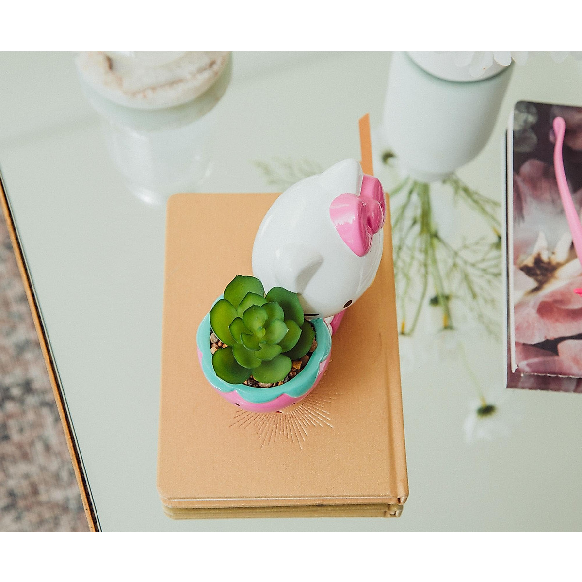 Toynk Sanrio Hello Kitty Strawberry 5-Inch Planter with Artificial Succulent