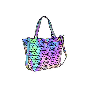 Geometric Luminous Purses and Handbags Holographic Reflective Crossbody Bag Irredescent Flash Rainbow Tote (MO.3)