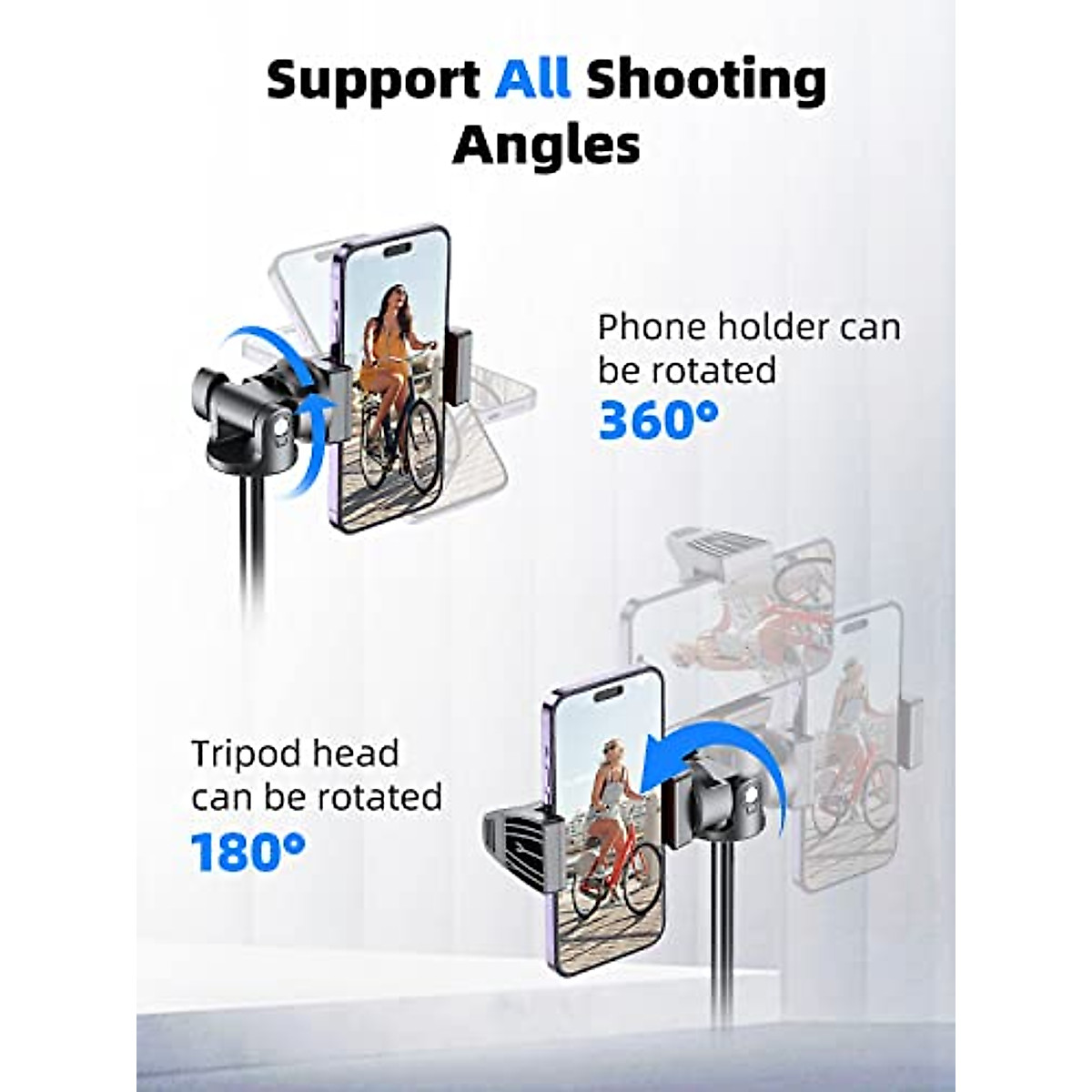 [Newest] 62" Selfie Stick Tripod with Remote - Kaiess Tripod for iPhone, High Strength Legs & Extendable Tube Tripod Stand, Fit for iPhone 14 Pro Max/14 Pro/13 Pro Max/Samsung S22/Camera/GoPro