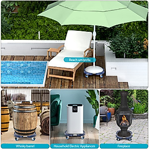 VANCASTLE Plant Caddy Plant Stand with Wheels, Heavy Duty Plant Roller Base 15-22 Inch Adjustable，Palnt Wheel Base 440 LBS, Large Potted Planter Cart Dolly for Flower Mover, Blue, 1 Pack