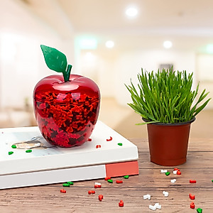 HANZE Large Red Apple Container, Apple Shaped Candy Toy Filling Containers Jar, Back To School Teacher Appreciation Gift, Wedding Party Ornaments Christmas Decorations Supplies Favors