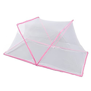 Mosquito Tent, 125 x 70 x 50cm Foldable Mosquito Net Bedroom Bed Net Tent Portable Mosquito Net Tent Easy to Store Lightweight for Room (Pink)