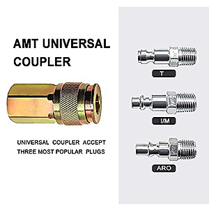 YOTOO Heavy Duty Air Swivel Fitting Kit with 1/4" Industrial Air Hose Fittings Universal Quick Coupler and Swivel Quick Plugs