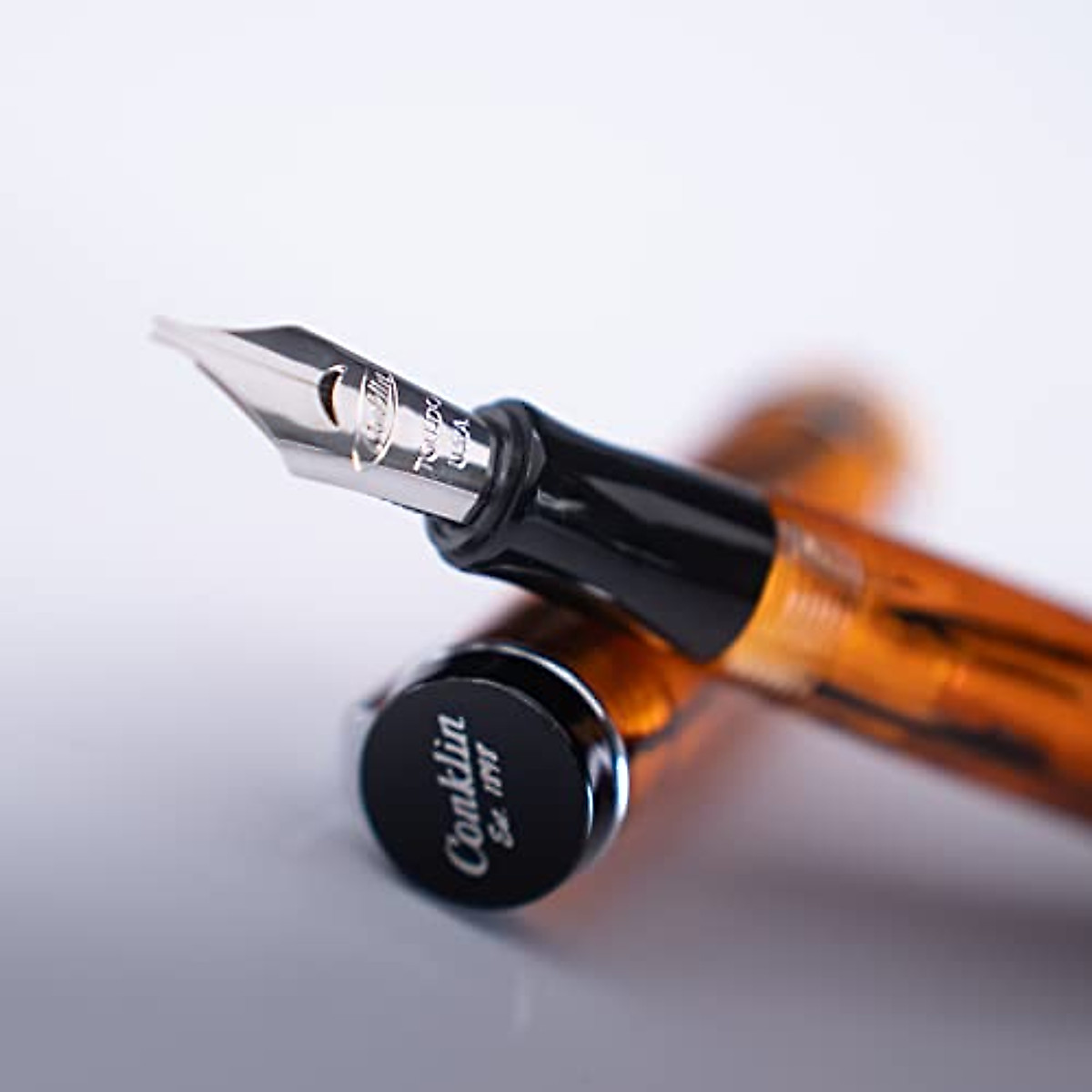 Conklin Duragraph Amber Fountain Pen, Med Nib (CK71342)