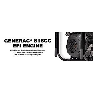 Generac 7705 GP15500EFI 15,500-Watt Gas-Powered Electric-Start Portable Generator with Cosense & EFI Engine, Transfer Switch Compatible