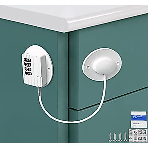 Refrigerator lock/refrigerator cabinet password lock/drawer safety lock, no key required, children's refrigerator cabinet door lock, two installation methods, more secure (White)