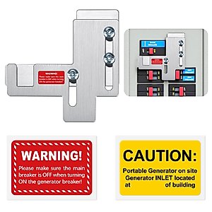 ACANORA Generator Interlock Kit for Murray or Siemens 150 and 200 Amp Panels, 7/8 to 1 1/4 Inches Spacing, Brushed Nickel