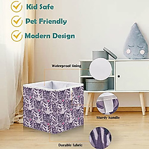 visesunny Closet Baskets Retro Cat Storage Bins Fabric Baskets for Organizing Shelves Foldable Storage Cube Bins for Clothes, Toys, Baby Toiletry, Office Supply