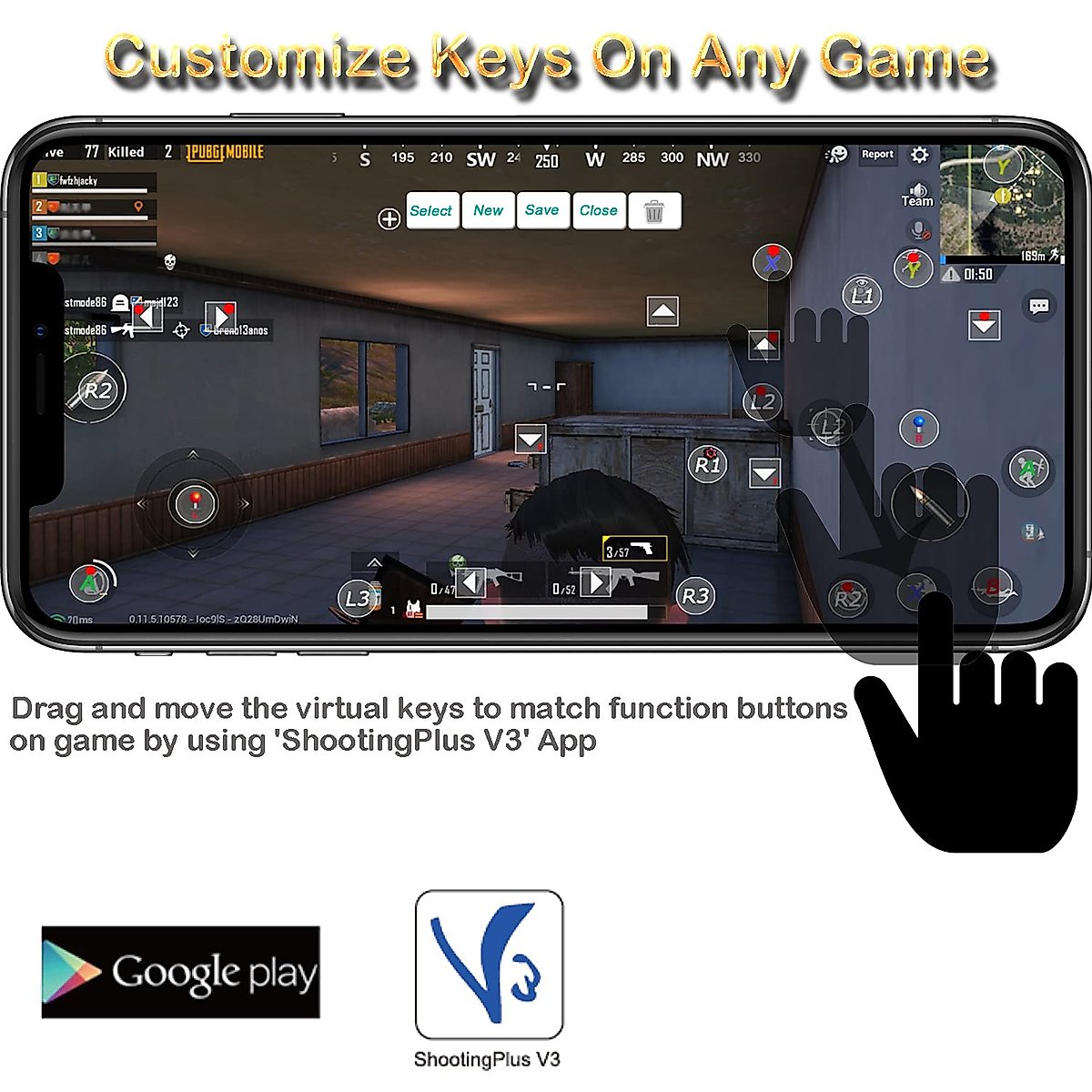 Megadream Android Gamepad Controller, Wireless Key Mapping Gamepad Joystick Perfect for Call of Duty & PUBG Mobile & More, Compatible for Samsung Galaxy HTC LG Other Phone, Not for iOS
