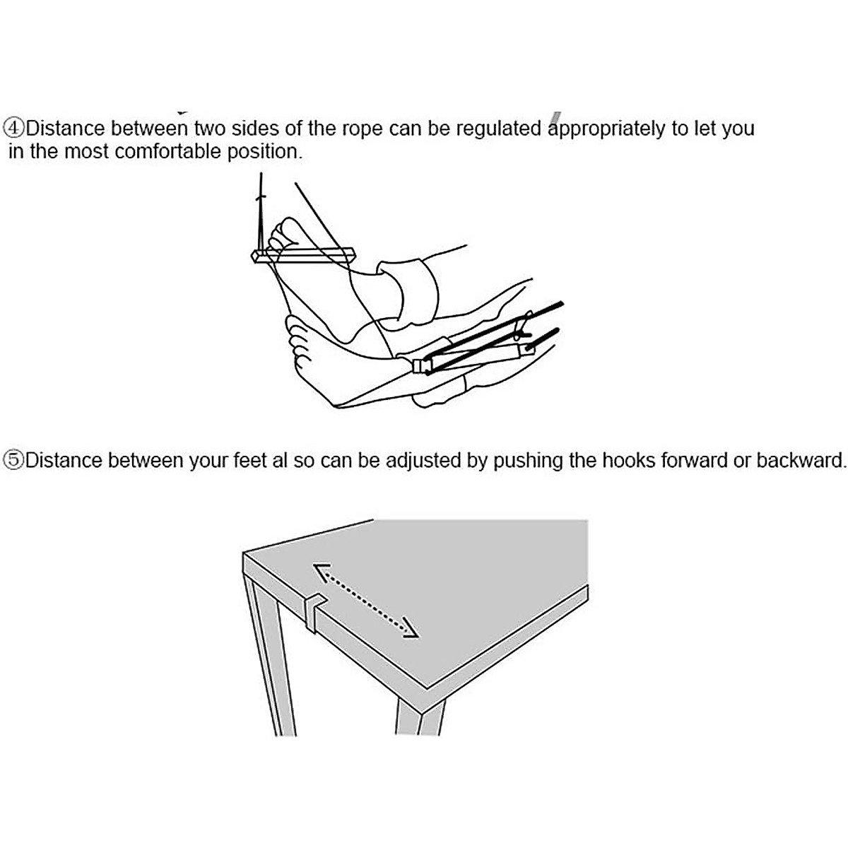 Office Foot Hammock Under Desk Footrest, Adjustable Desk Foot Rest Stand Replace Footstools for Home, Office Study and Relaxing, 1pc/Box Black