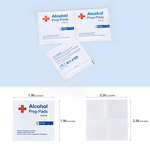 Alcohol Prep Pads, 75% Alcohol Cotton Slices, 100 Pcs Alcohol Gauze Pads Individually Wrapped Swap Pad Wet Wipe, 6 x 6cm/2.36in x 2.36in