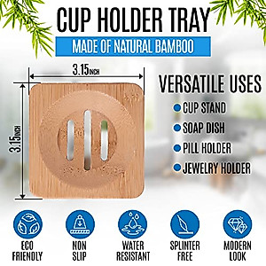 300 Ct 3 oz. Small Ecofriendly Disposable Paper Cups for Bathroom, Espresso Cups, with Ecofriendly Wooden Cup Holder and Biodegradable Small Bathroom Trashbags, Mouthwash Cups