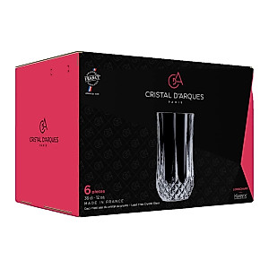 Cristal D'Arques Longchamp Highball Tumbler, 360ML, Set Of 6