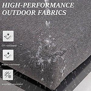 RoyalCraft Aluminum Patio Furniture Set, 5 Piece Outdoor Conversation Set with Coffee Table, Metal Outdoor Patio Furniture Set for Porch Backyard Garden, Grey