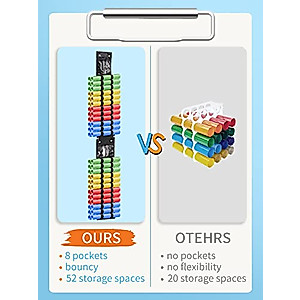 Vinyl Storage Organizer,Vinyl Roll Holder Wall Mount/Over The Door, Craft Vinyl Storage Rack, Hanging Organizer Storage with 52 Roll Compartments, Black