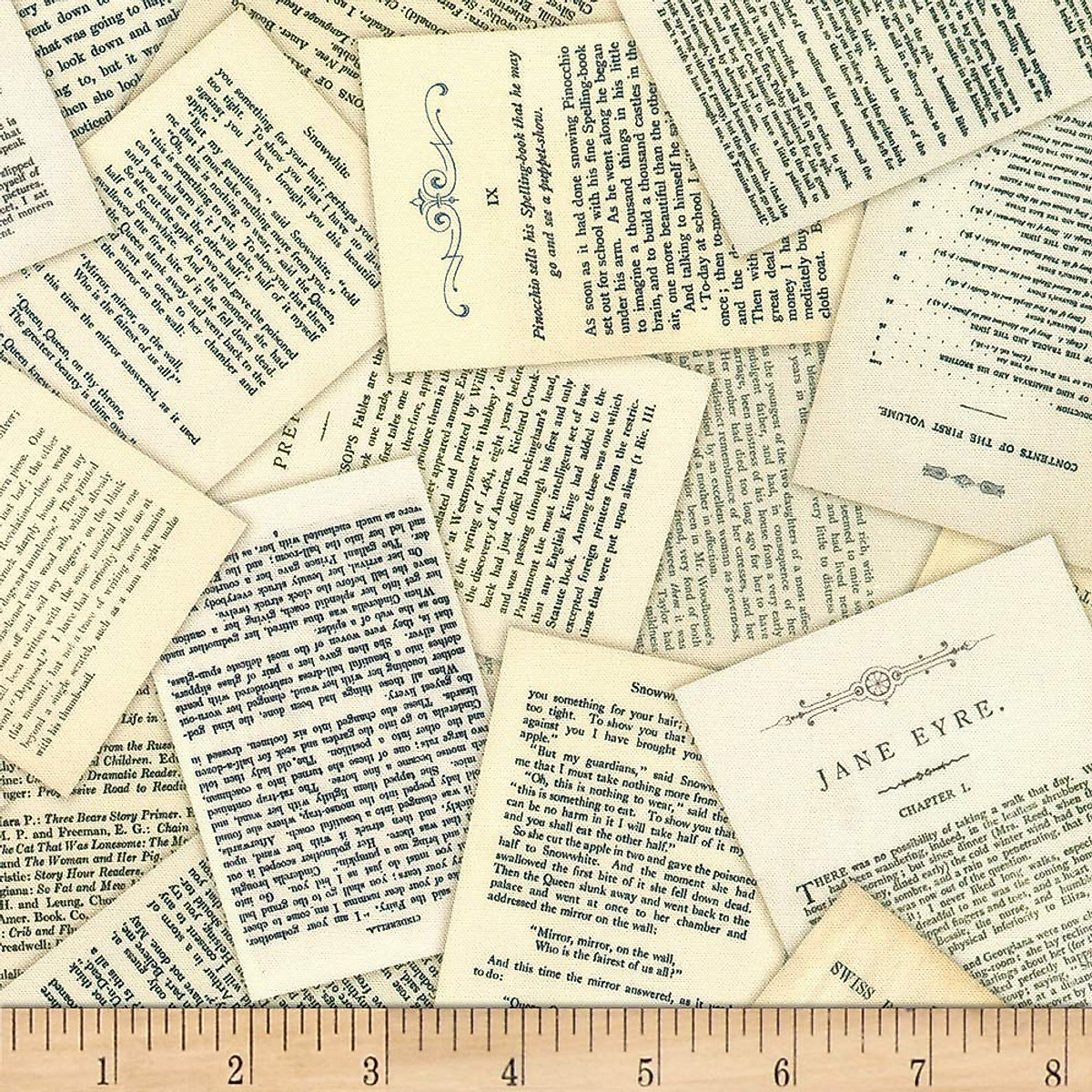 Kaufman Library Of Rarities Pages Antique, Fabric by the Yard