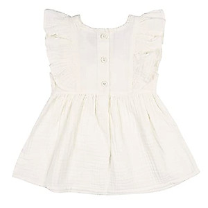 Gerber Baby Girl's 2 Piece Dress and Diaper Cover Set, Ivory, 3-6 Months