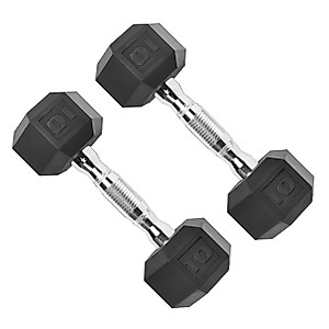 CAP Barbell 50lb Coated Hex Dumbbells, 10x2 15x2, Part of 150lb Set