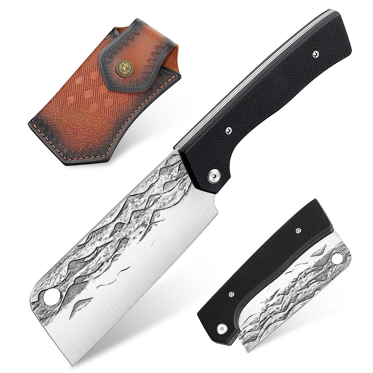 Freelander Folding Chef Knife,6" Portable Cooking Knife,High Carbon Stainless Steel Blade with G10 Handle,Suitable for Home Kitchen and Outdoor Camping