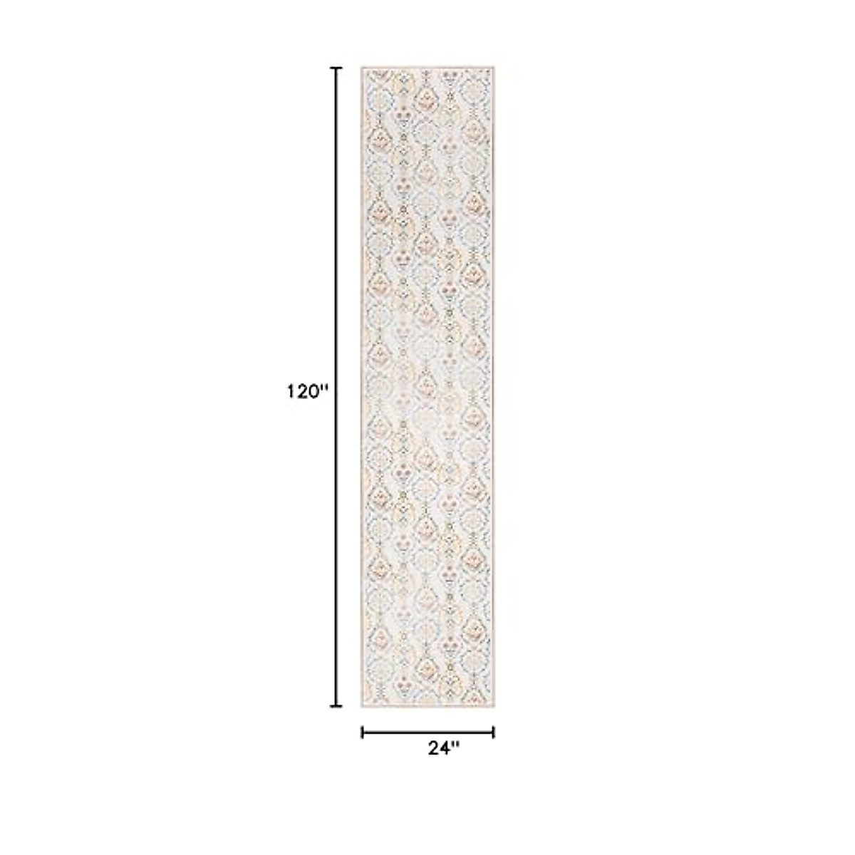 Phantoscope Hallway Runner Rug 2'x10', Washable Non-Slip Boho Rug Runner with Rubber Backing, Ultra-Thin Classic Floral Painting Stair Runner for Kitchen Entryway Bathroom Stairway, Beige Pink/Floral