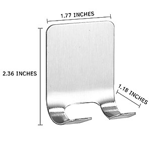 BYFU 8 Pack Adhesive Razor Hooks Shaver Hook Hanger, Heavy Duty Stainless Steel Wall Holders for Bathroom Kitchen Closet Organizer