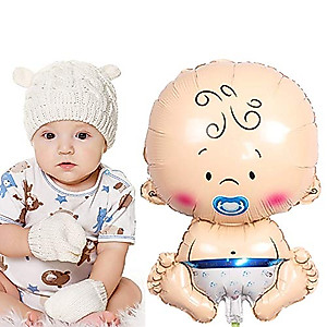 JKJF Baby Foil Balloon Pacifier Baby Balloons Teat Bottle Feet Balloon for Gender Reveal Party Baby Birth Shower Party - Giant 6 Pcs