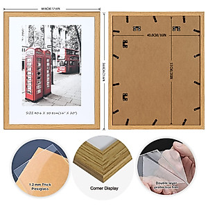 SEEDLING PHOTO FRAME 16x20 Frames Set of 3, 16x20 Picture Frames for Wall, Wooden Poster Frames with Plexiglass for Prints, Poster, and Art (Natural Wood)