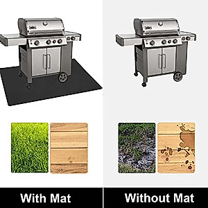 AiBOB Under Grill Mat, 40 X 60 inches Absorbent Oil Pad Protects Decks and Patios, Reusable and Waterproof, Black