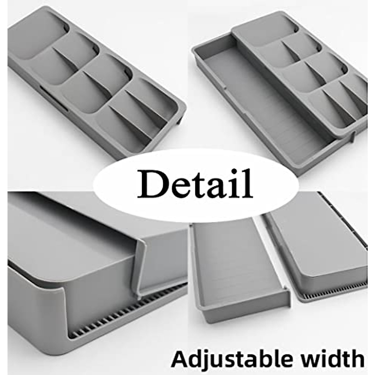 kerm Expandable Kitchen Drawer Organizer Adjustable Utensils Silverware Tray for Cuttlery Organization Spoon Knife and Fork Partition Storage Holding Flatware