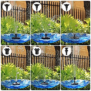 10W Solar Fountain Pump with Multiple Nozzles, DIY Water Feature Kit for Outdoor with Pipe, Solar Powered Water Fountain Pump for Bird Bath, Garden, Ponds, Fish Tank