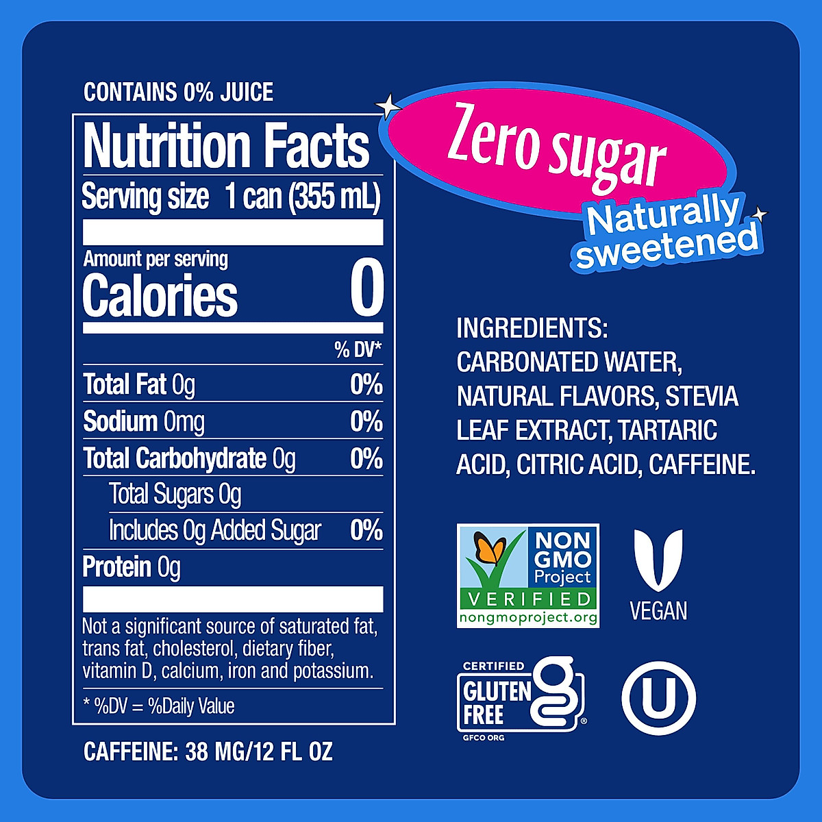 Zevia Zero Sugar Soda, Cherry Cola, 12 oz Cans (24-Pack) – Naturally Sweetened, Zero Calorie Sugar Free Soda - Non-GMO Project Verified, Gluten-Free, Vegan