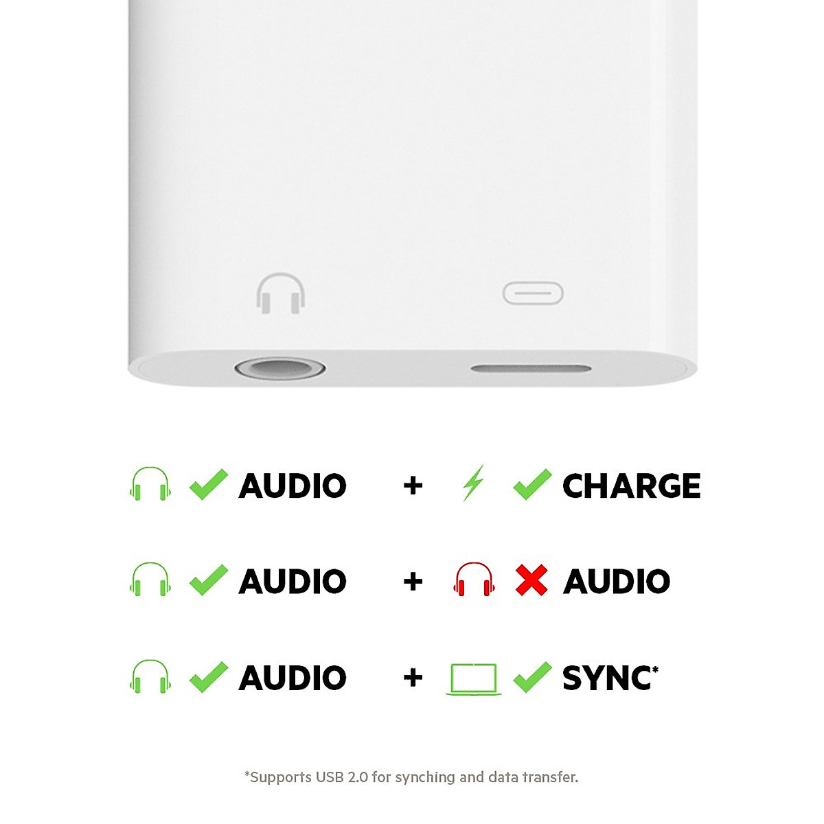 Belkin RockStarTM Lightning to 3.5mm Audio Cable + Audio Charger Splitter, 2-in-1 Aux iPhone Headphone Adapter & Charger Dongle Bundle with Belkin MiXiT Tangle-Free Aux / Auxiliary Cable, 3 Feet (Black) - AV10127tt03-BLK