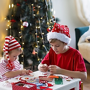 4E's Novelty Christmas Snowman Stick Ornament Craft Kit (12 Pack) Bulk Christmas Crafts for Kids Toddlers 3-4 4-8 DIY Winter Arts and Craft Kit Activity Project