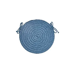 Solid polypropylene French Blue Braided Rug, 15-feet, Chair Pad