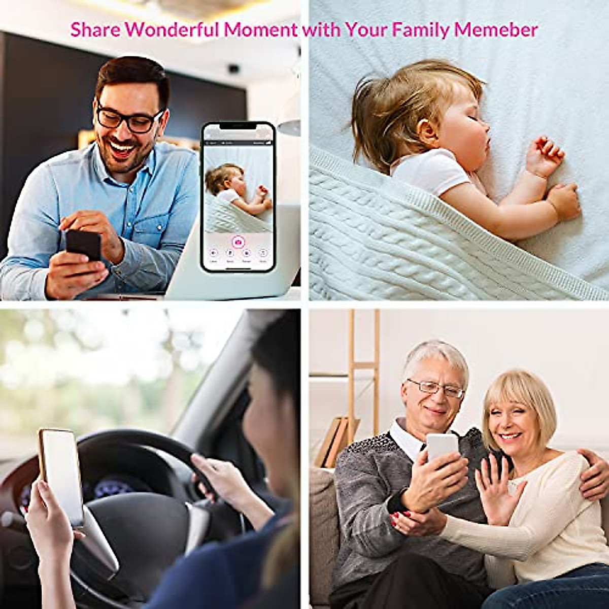 iBaby M8L 1080P Smart Baby Camera Monitor, WiFi Baby Monitor with Upgraded Night Vision 2 Way Talk Motion/Crying Alert Lullabies 360º Pan 110º Tilt White