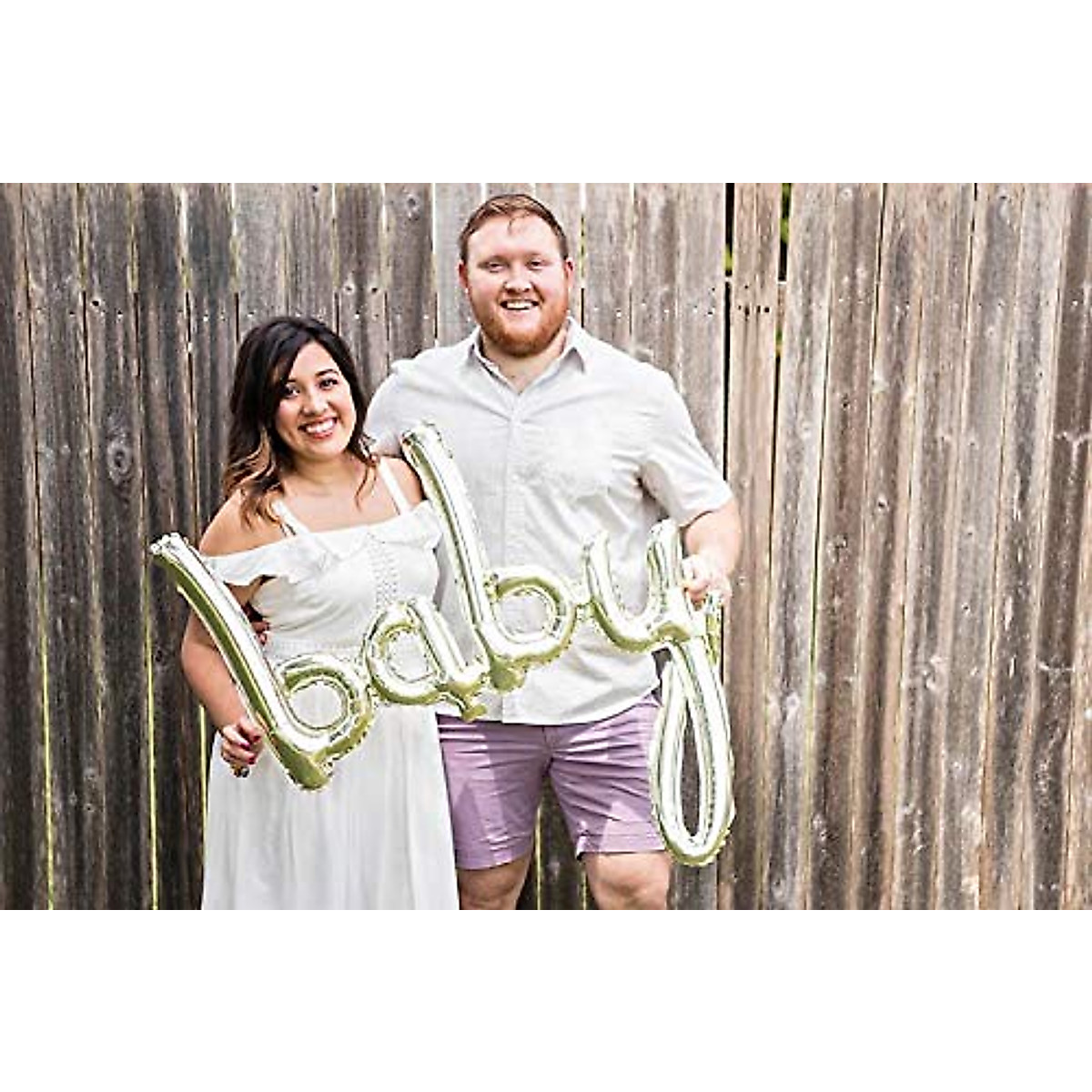 Besttt-Seller 46 Inch White Gold Baby Script Balloon banner baby shower decoration foil balloons