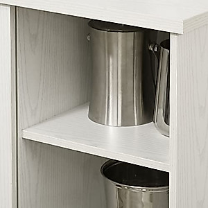 HOMCOM Coffee Bar Cabinet, 36" Sideboard Buffet Cabinet with Sliding Door, Wine Cabinet with Storage, White