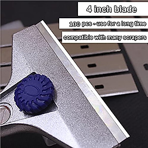WRAPXPERT Scraper Blade 4 inch 100pcs Replacement Razor Blades for Cleaning Glass Wall Windows Stove
