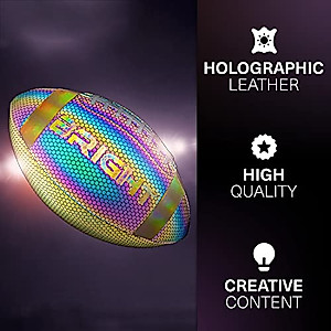 Bright™ American Football - Reflective- Holographic - Glow in The Dark - Children and Adults - Unisex - Size 9