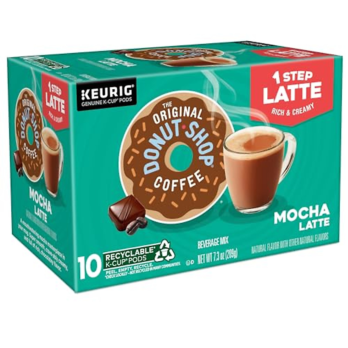 The Original Donut Shop Mocha Latte, Single Serve Coffee K-Cup Pod, Flavored Coffee, 60 Count (6 Packs of 10)