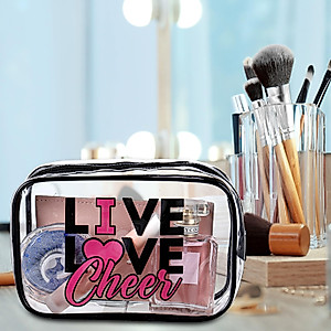 Abbylike 12 Pcs 7 x 4.7 x 2.4'' Cosmetic Bag Gifts Accessories for Makeup Bags PVC Cheer Case Clear Toiletry Zipper Pouch for Women Christmas Xmas